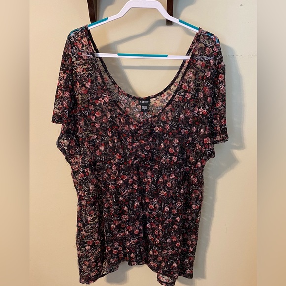torrid | Tops | Torrid Size 4 Sheer Floral Top Size 26 | Poshmark